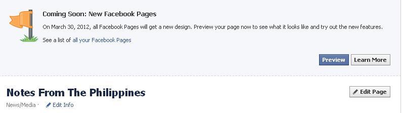 Timeline for all Facebook pages starting March 30, 2012 – THE FILIPINO ...