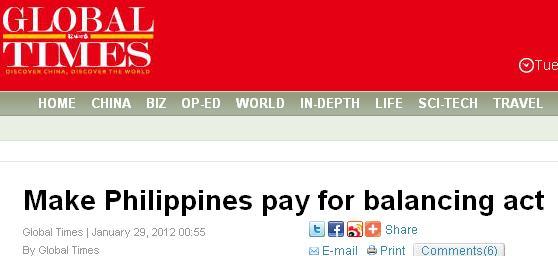 Global Times editorial re The Philippines – THE FILIPINO SCRIBE